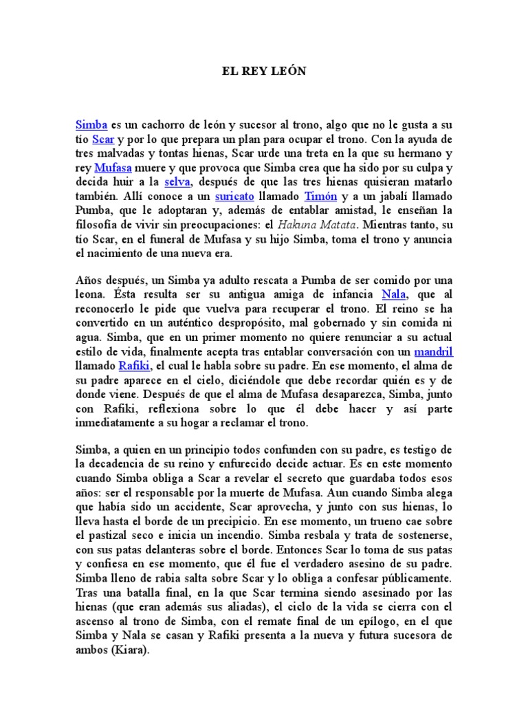 EL REY LEÓN | PDF