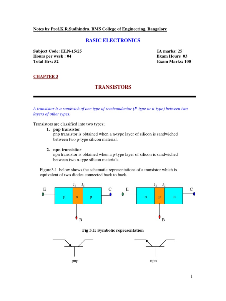 Basic Electronics: Transistors | PDF | Bipolar Junction Transistor ...