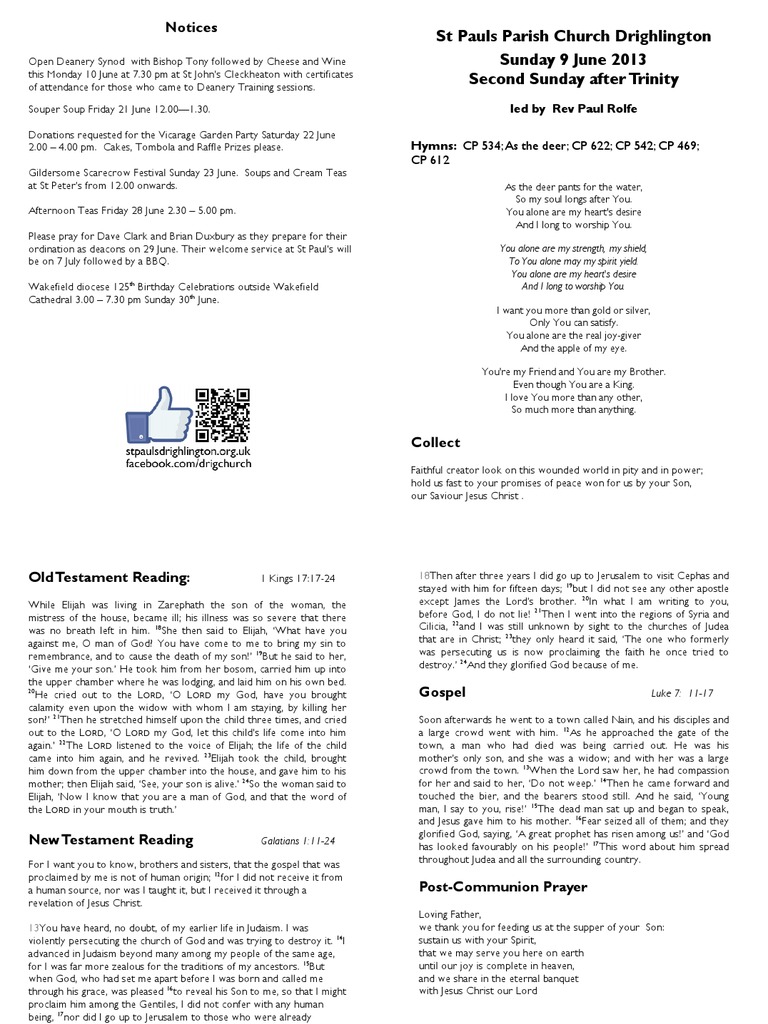 Second Sunday After Trinity | PDF | Elijah | Jesus