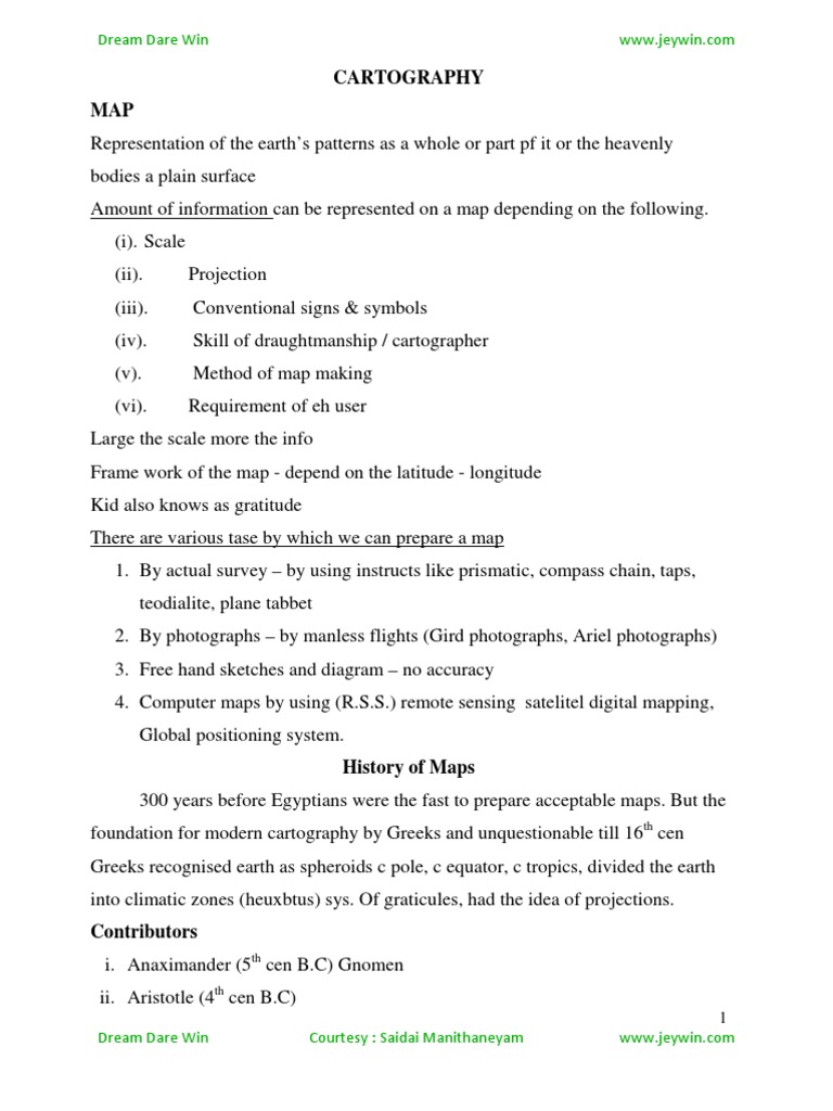 Introduction to Cartography for Class 7 | PDF