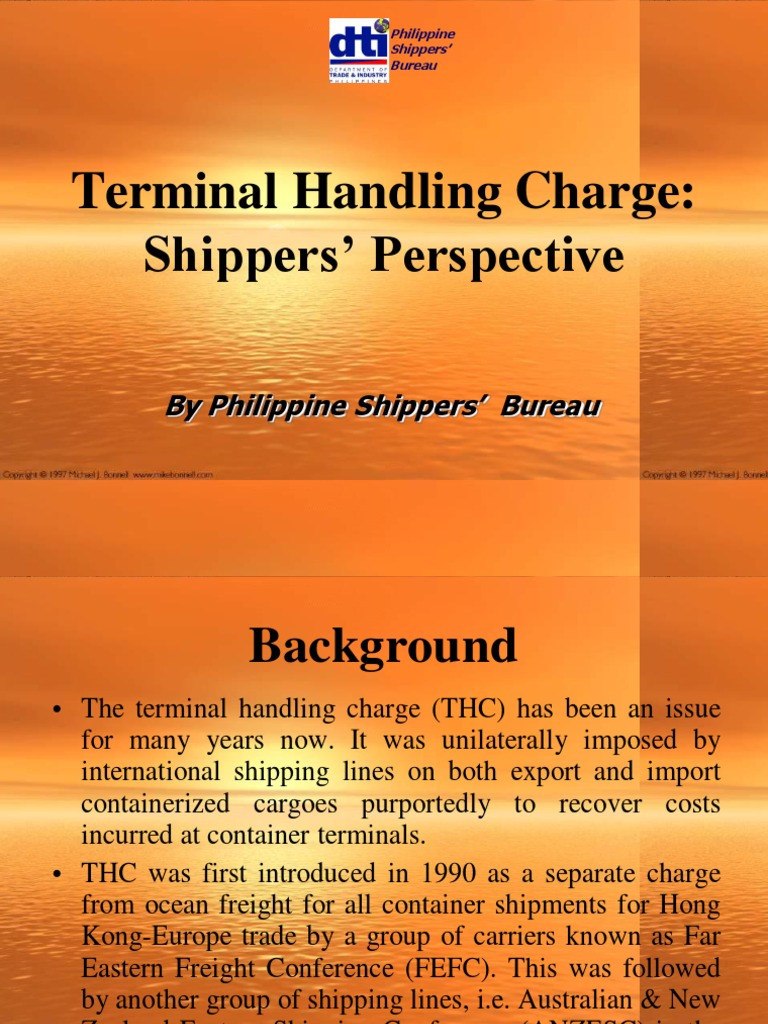 Terminal Handling Charge Shippers Perspective 2005 | PDF | Cargo ...