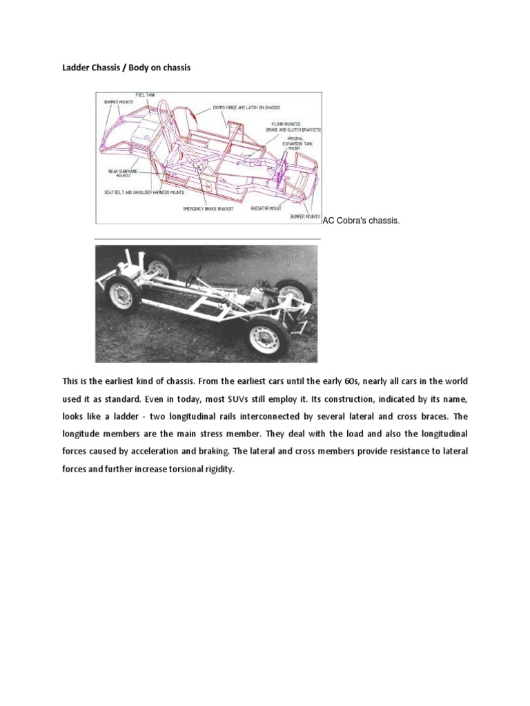 Ladder Chassis / Body on chassis: AC Cobra's chassis