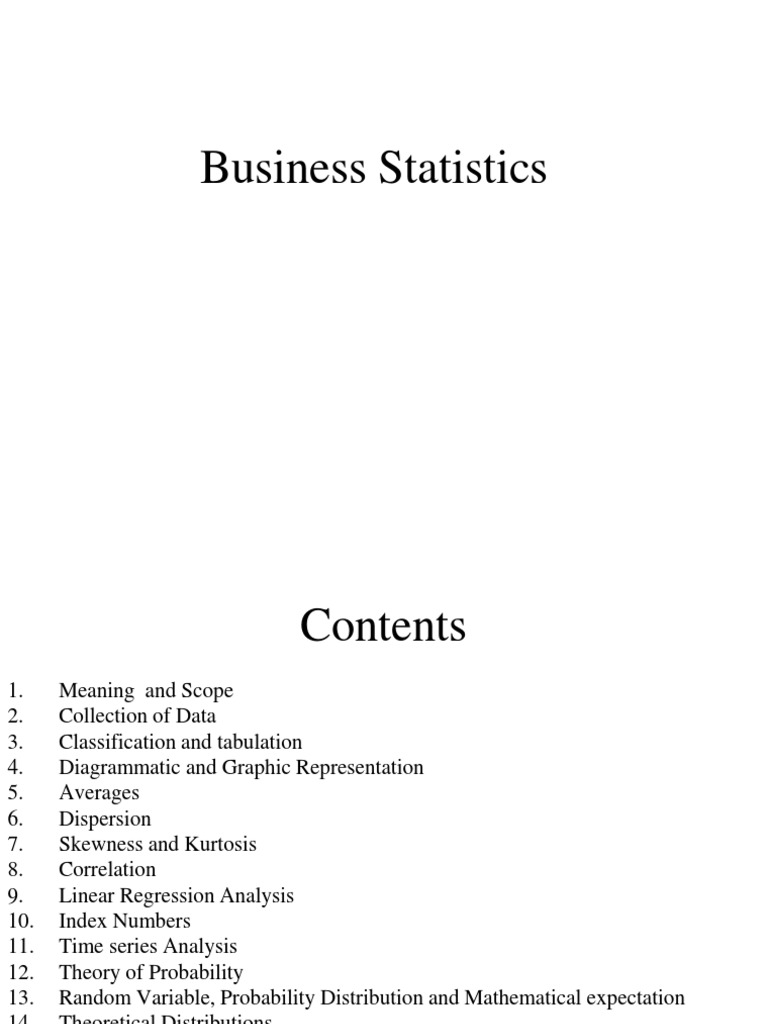 Business Statistics | PDF | Arithmetic Mean | Statistics