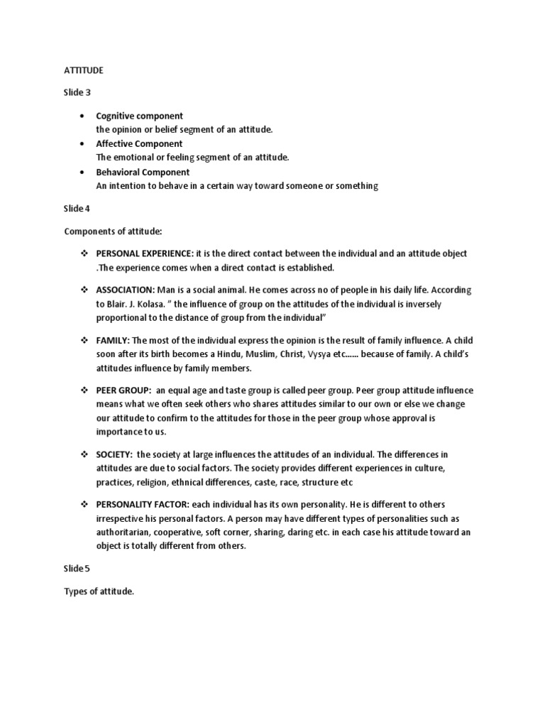 Cognitive Component Affective Component Behavioral Component | PDF ...