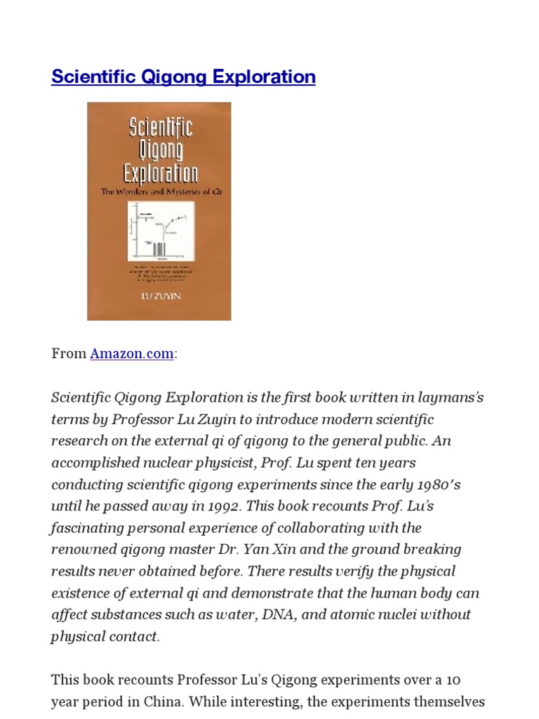 Scientific Qigong Exploration | PDF | Experiment | Qigong