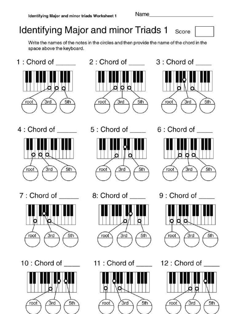 Major Minor Chords Worksheet | PDF