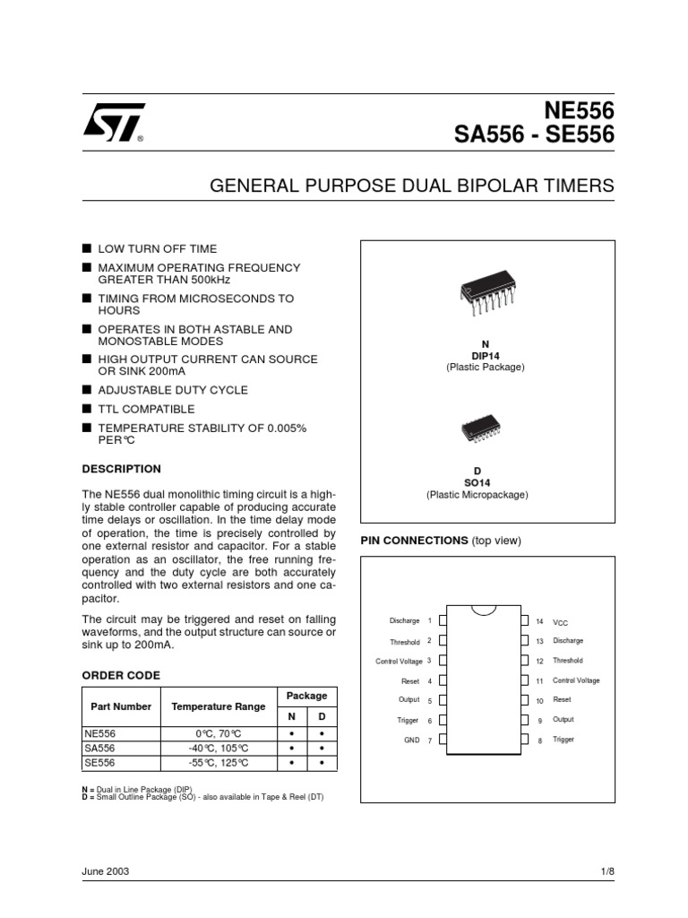 556 datasheet | Electrical Circuits | Electronic Circuits