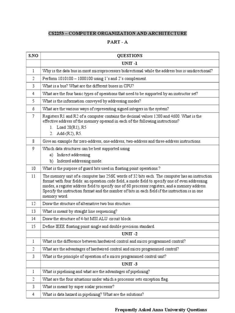 CS2253 - Coa - Univ QNS | PDF | Cpu Cache | Instruction Set