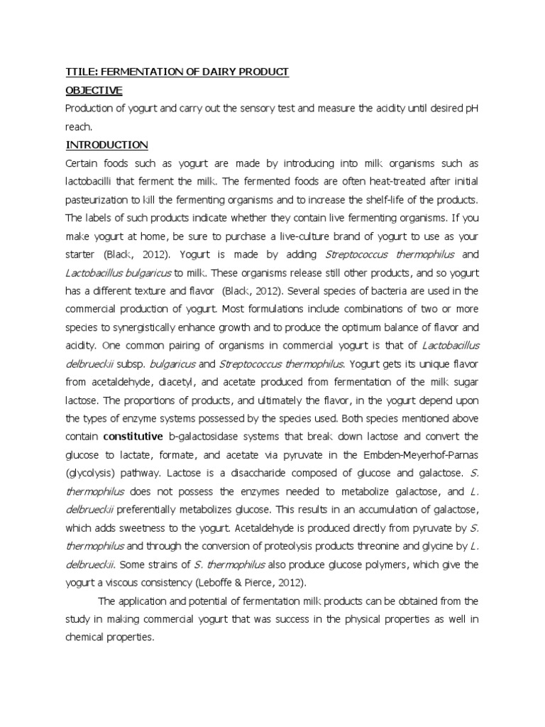 Lab Yogurt | PDF | Yogurt | Fermentation