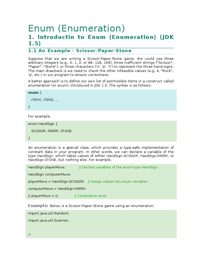 Enum (Enumeration) | PDF | Method (Computer Programming) | Constructor (Object Oriented Programming)