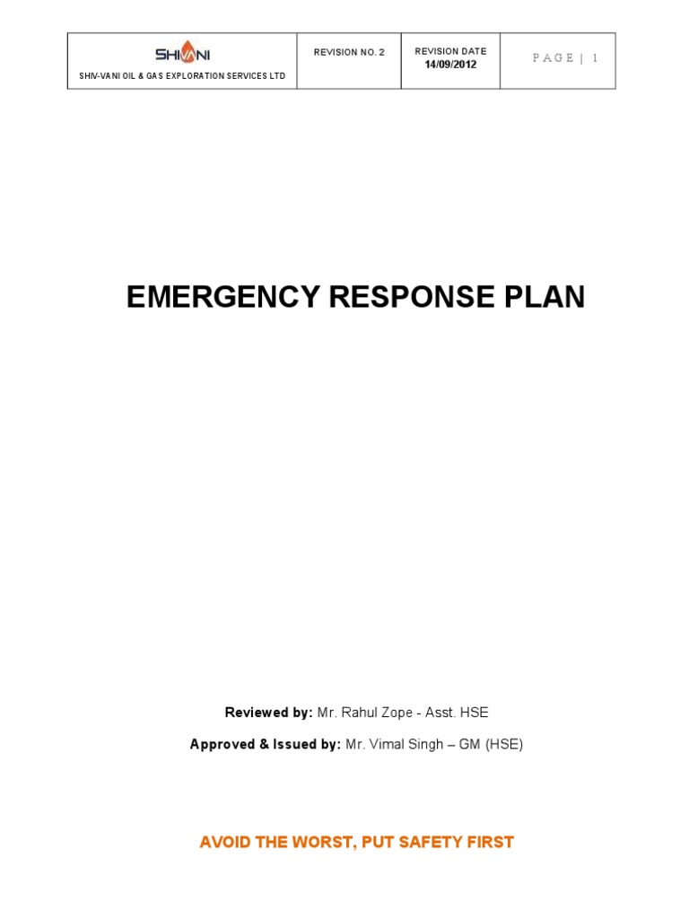 Shiv-Vani Oil & Gas Exploration Services Ltd Emergency Response Plan ...