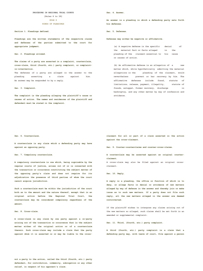 Pleadings | PDF | Pleading | Cause Of Action