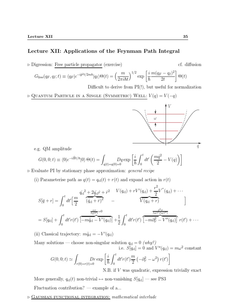 Application of the Feynman Path Integral to Evaluate the Quantum ...