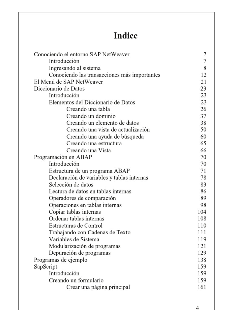 El Arte de Programar - SAP Netweaverv1 - JC | Descargar gratis PDF | Tabla (base de datos ...