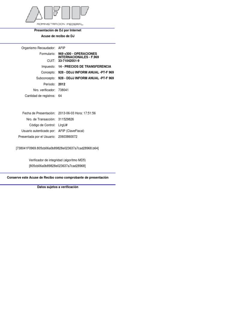 Acuse de Presentacion | PDF