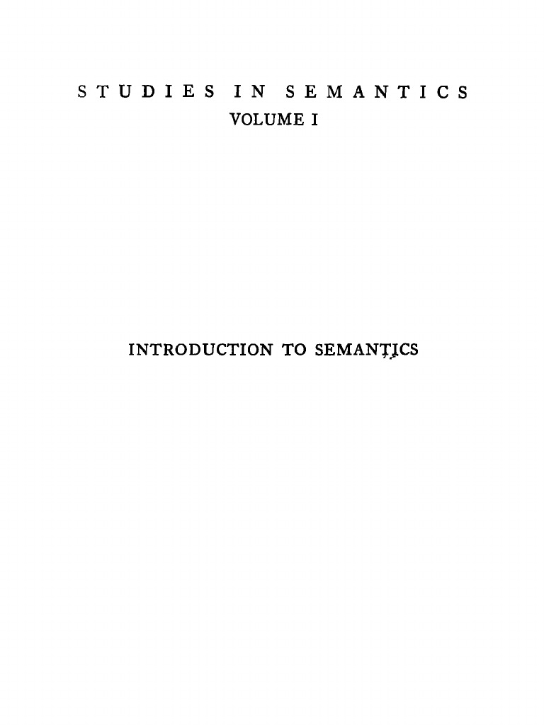 Carnap Introduction To Semantics | PDF