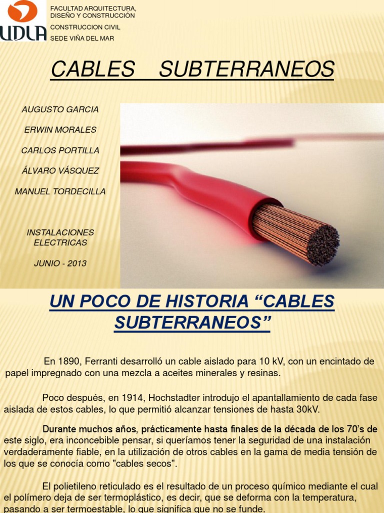 Cables Subterráneos y Reticulación | PDF | Aluminio | Cobre