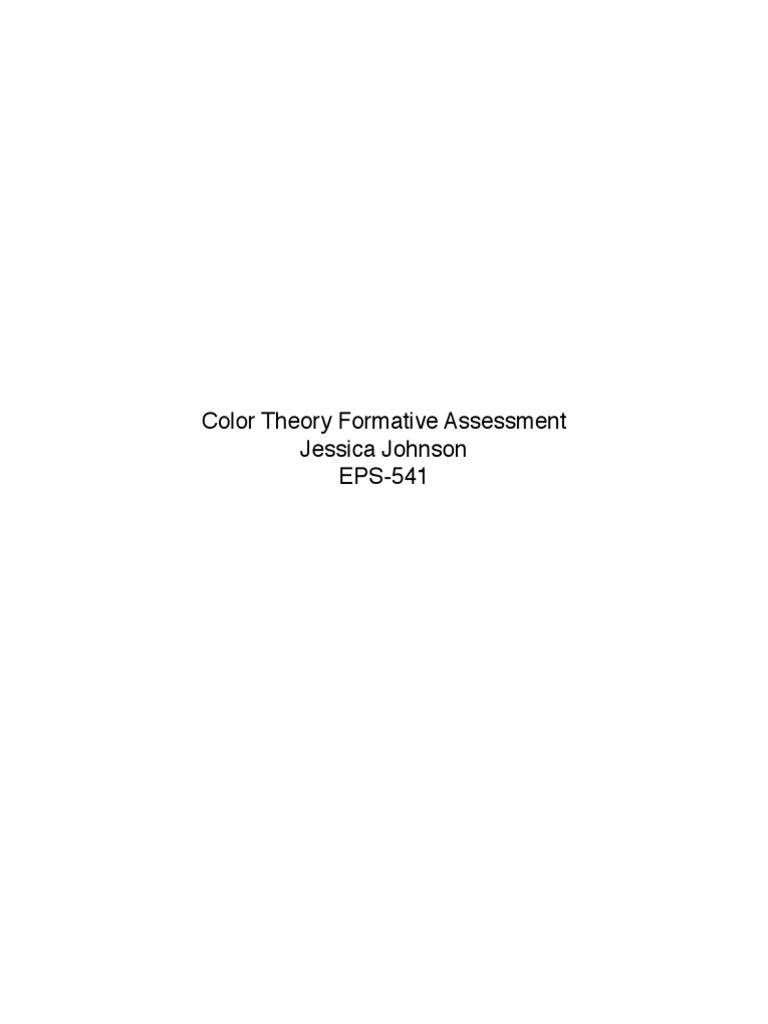 Color Theory Formative Assessment Framework | PDF | Educational ...
