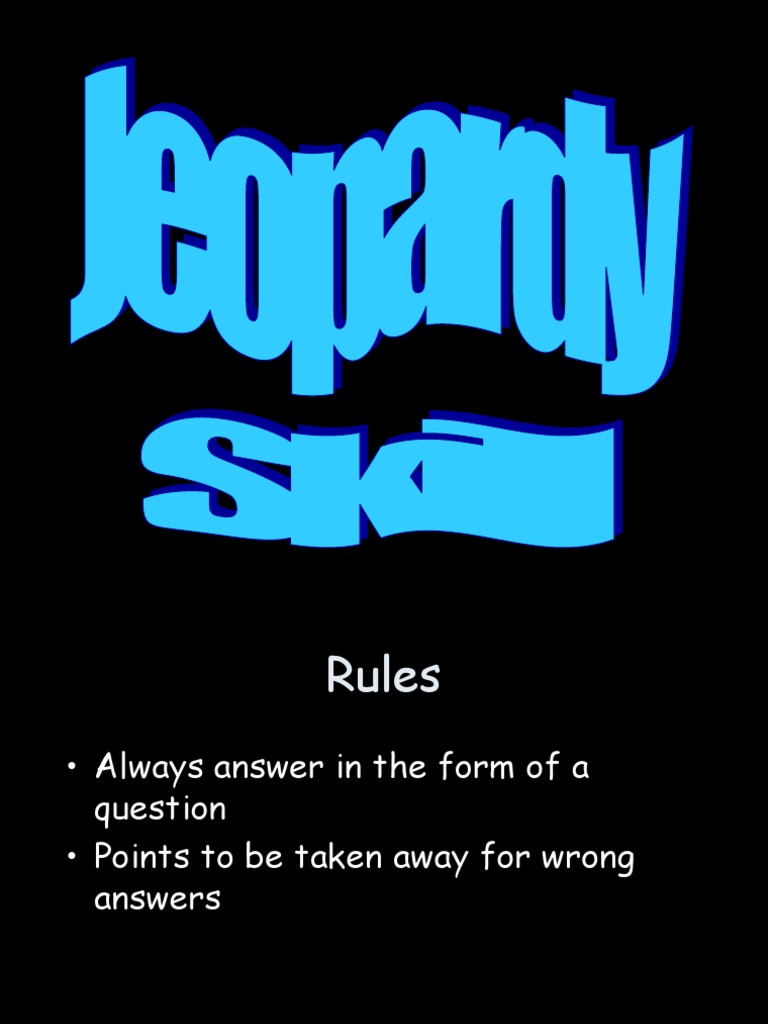 Parts of Speech Jeopardy Game Rules | PDF | Part Of Speech | Onomastics