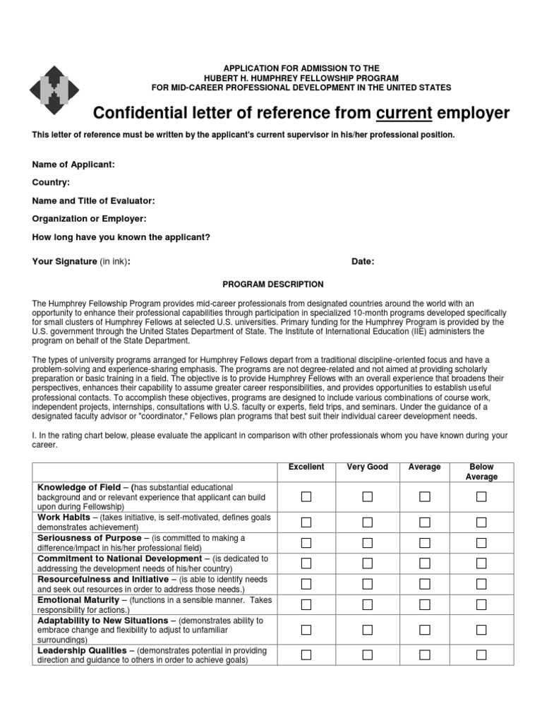 6586.confidential Letter of Reference From Current Employer | PDF | Applied Psychology ...