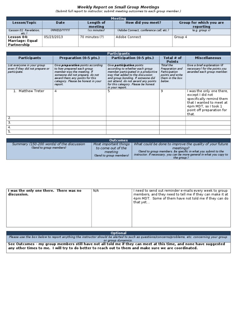 Group Meeting Report | PDF