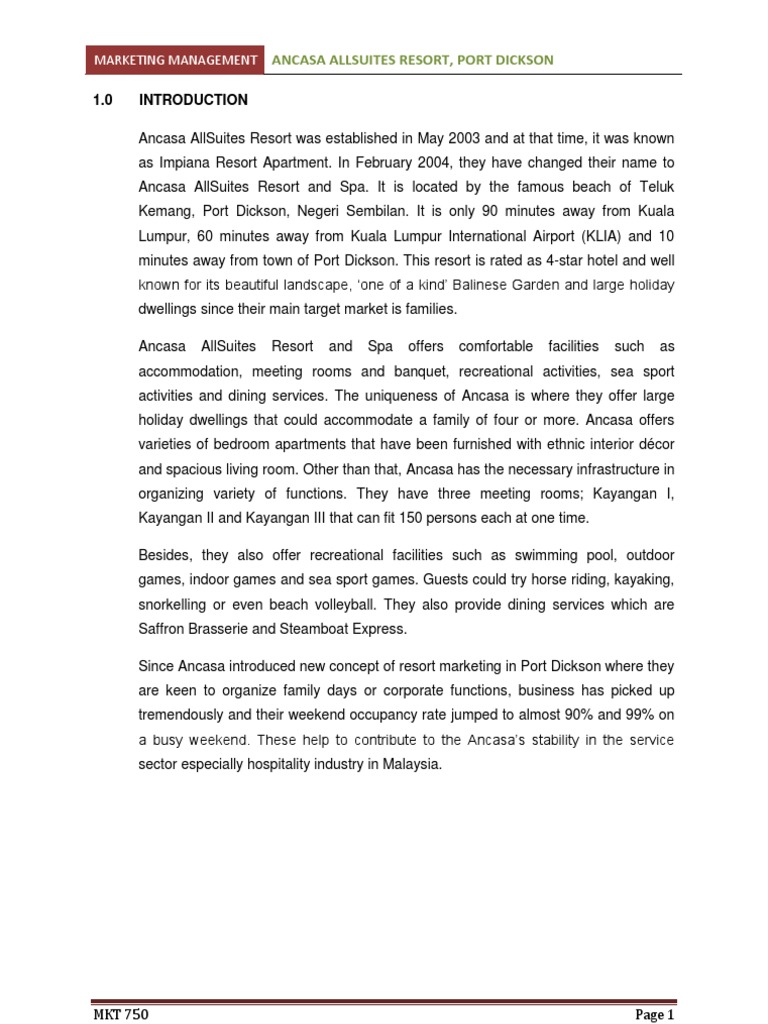 Swot Analysis | PDF | Resort | Swot Analysis