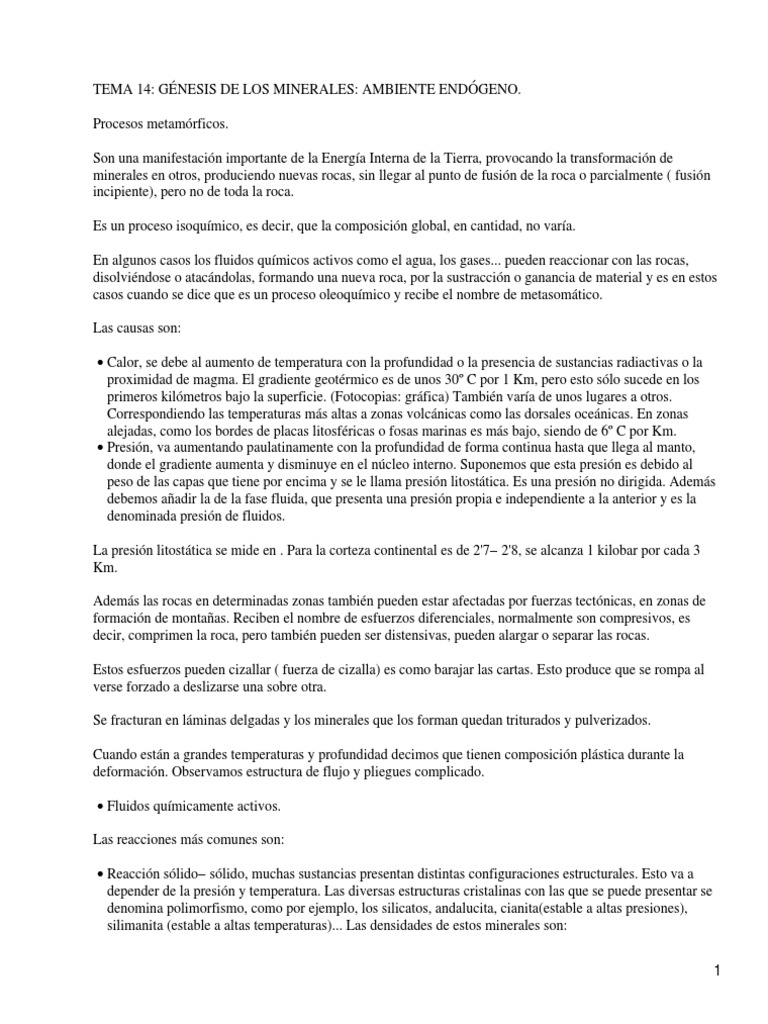 Genesis de Los Minerales | PDF | Magma | Roca (geología)