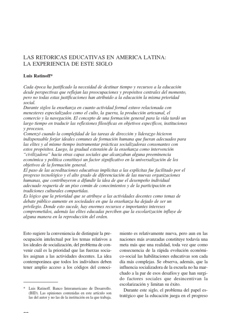 Retóricas educativas en América Latina | PDF | Nacionalismo | Globalización