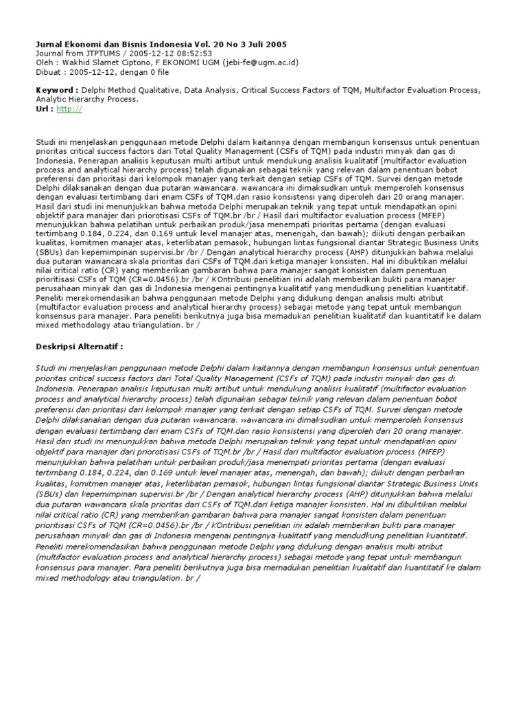 Jurnal Metode Delphi | PDF