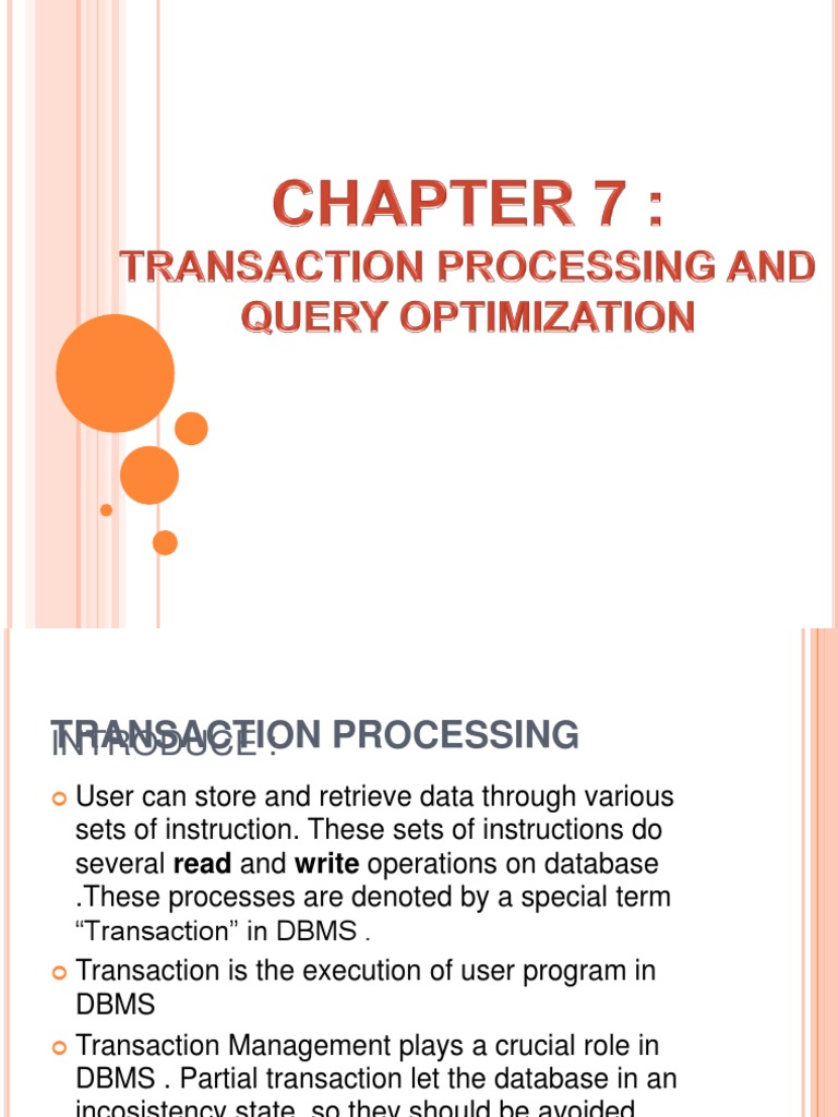 Transaction Processing and Query Optimization | PDF | Database Transaction | Acid