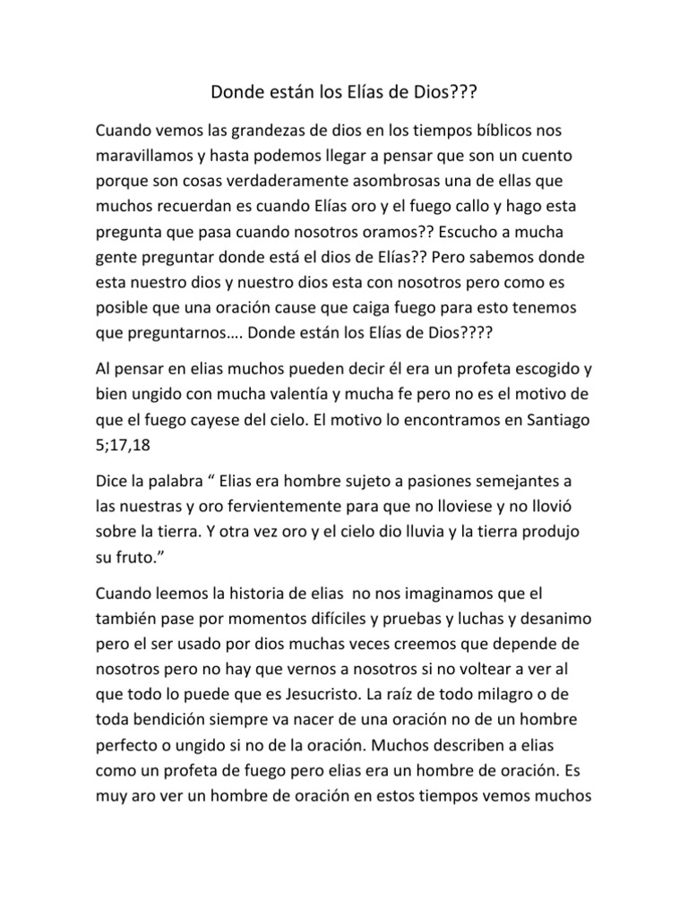 Donde Estan Los Elias de Dios | PDF | Elijah | Oración