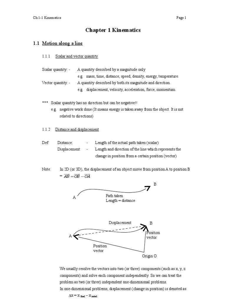 Chapter 01-1 1dmotion | PDF | Velocity | Acceleration