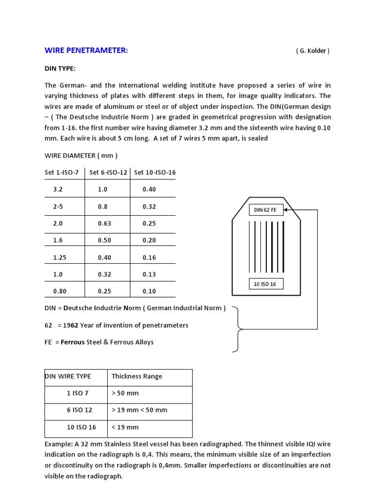 (RT) Iqi Penetrameter Wire | PDF | Bronze | Iron