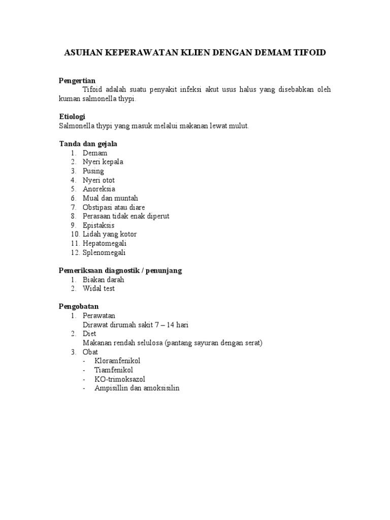 Askep DEMAM TIFOID | PDF | Kesehatan Holistik | Sains & Matematika
