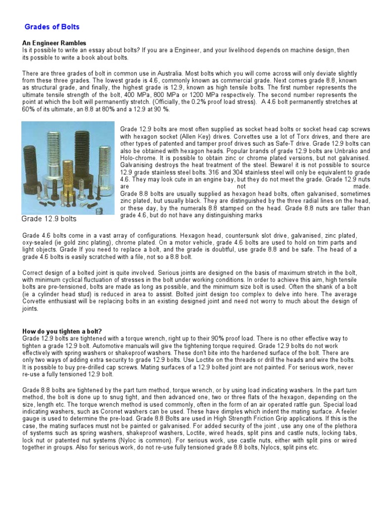 Grades of Bolts-Classification | PDF | Home & Garden | Computers