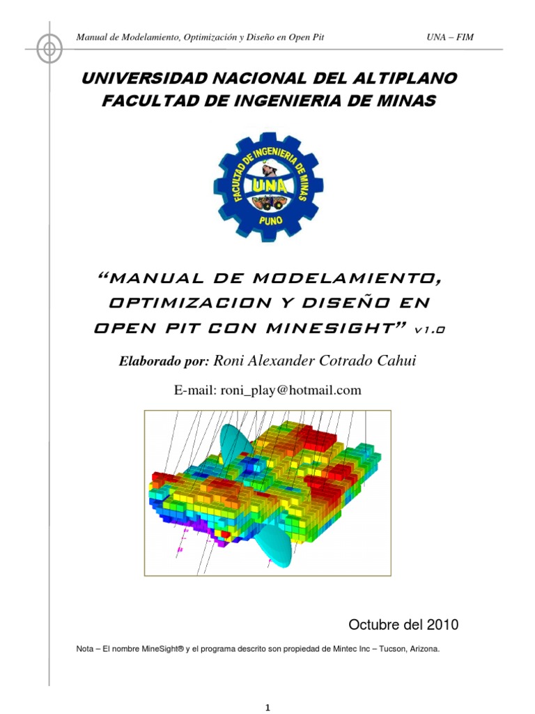 MANUAL Minesight | PDF | Archivo de computadora | Optimización Matemática