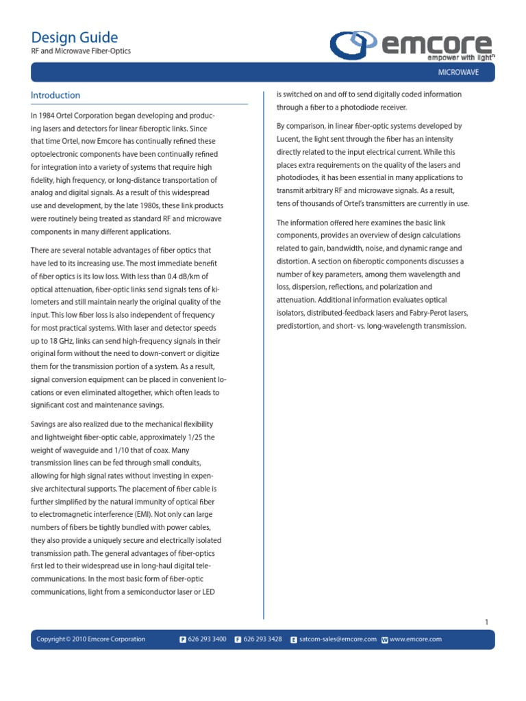RF and Microwave Fiber Optic Design Guide | PDF