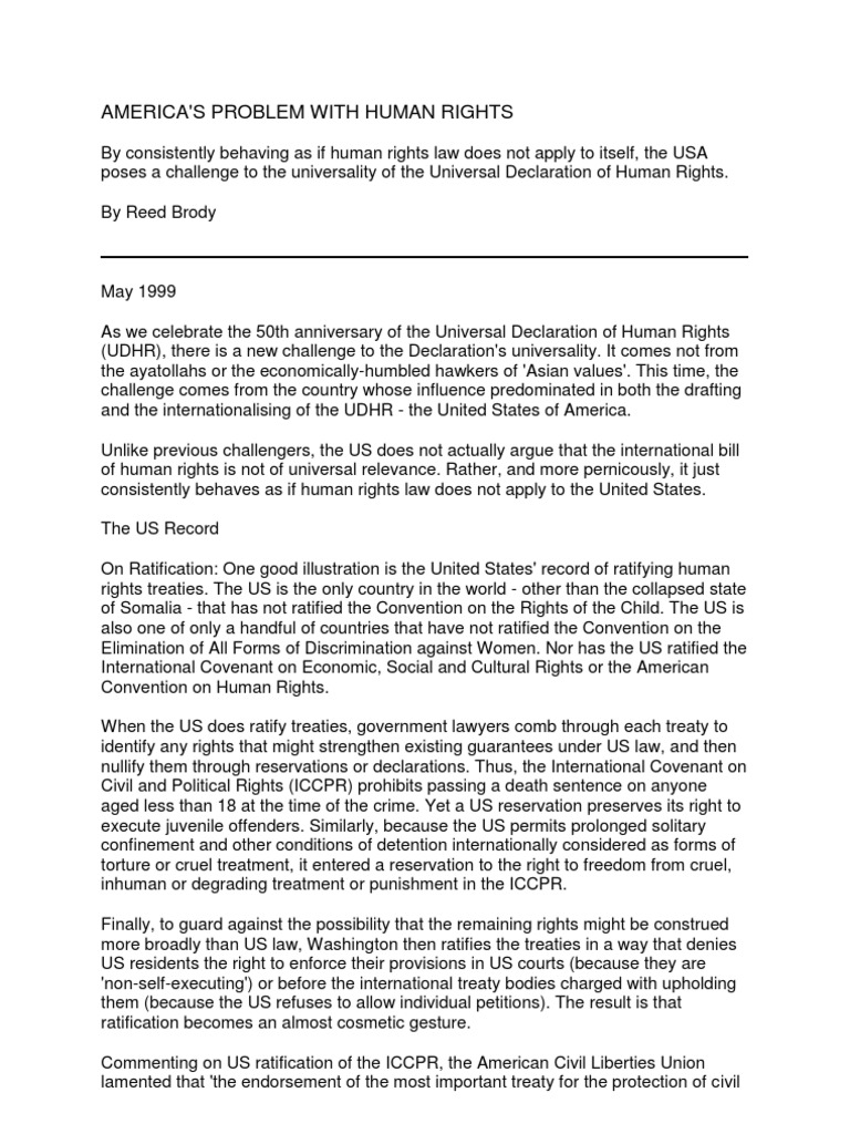 America'S Problem With Human Rights | PDF | Human Rights ...