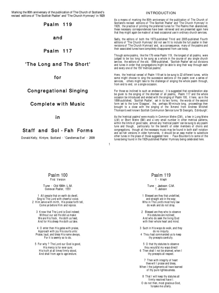 Psalm 119 and Psalm 117 - The Longest and Shortest of The Psalms | PDF ...