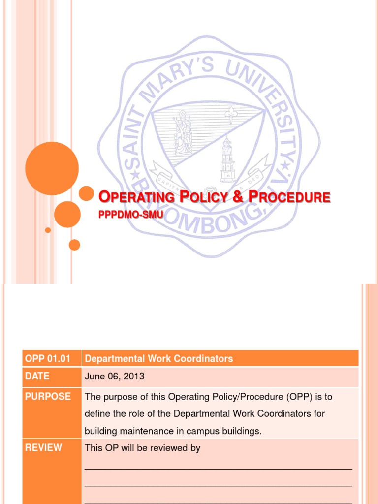 Operating Policy and Procedure | PDF | Dean (Education) | Business