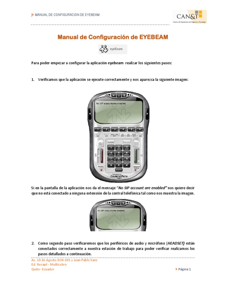 Manual de Configuración de EYEBEAM | PDF | Periférico | Contraseña
