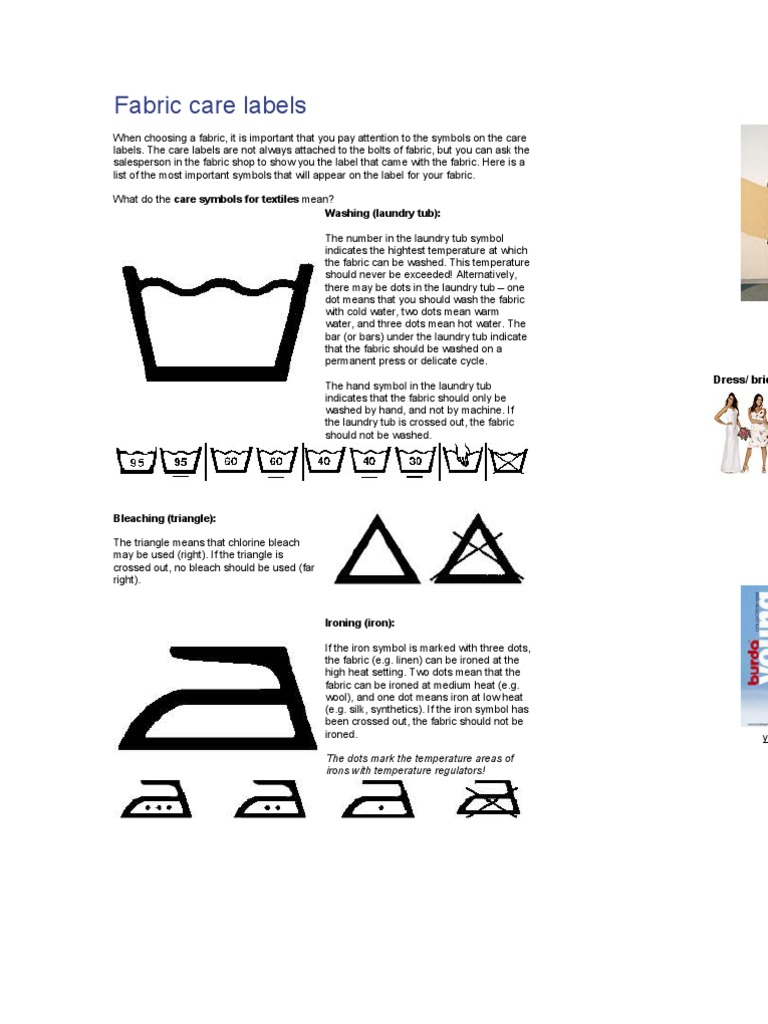 Fabric Care Labels | PDF | Laundry | Textiles
