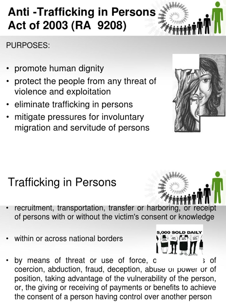 Anti -Trafficking in Persons | Human Trafficking | Sexual Slavery