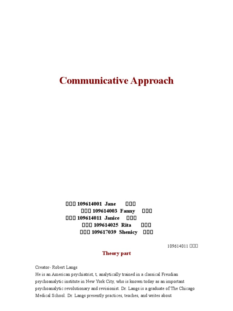 The Communicative Approach: A Learner-Centered Method Focused on Developing Students ...