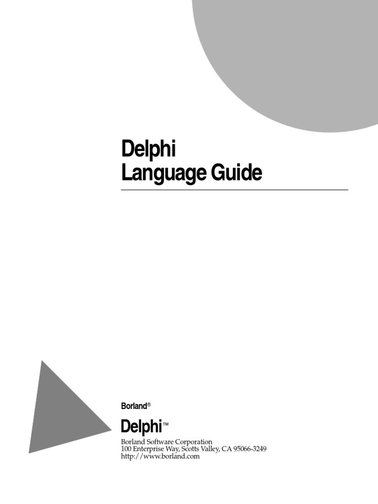 Delphi 7 Developer Guide | PDF | Method (Computer Programming) | Data Type