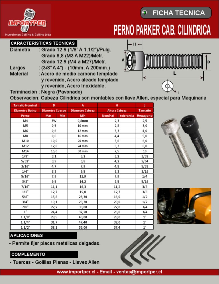 Pernos Parker | PDF | Materiales de construcción | Rieles