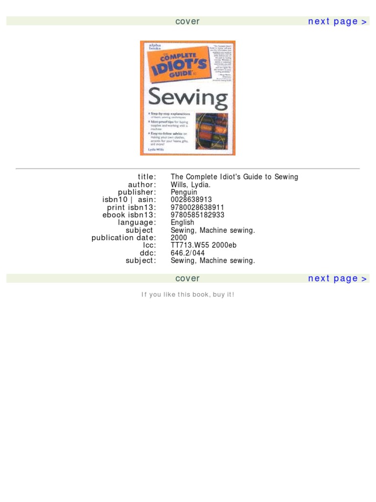 Guide To Sewing | PDF | Sewing | Seam (Sewing)