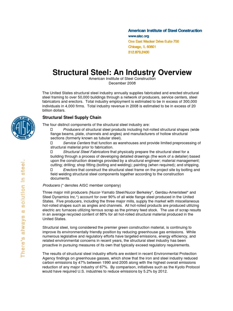 Structural Steel Fact Sheet Dec 2008 | PDF | Structural Steel | Metal ...