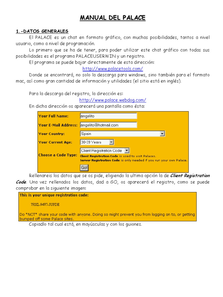 Manual Del Palace | PDF | Ventana (informática) | Chat en linea