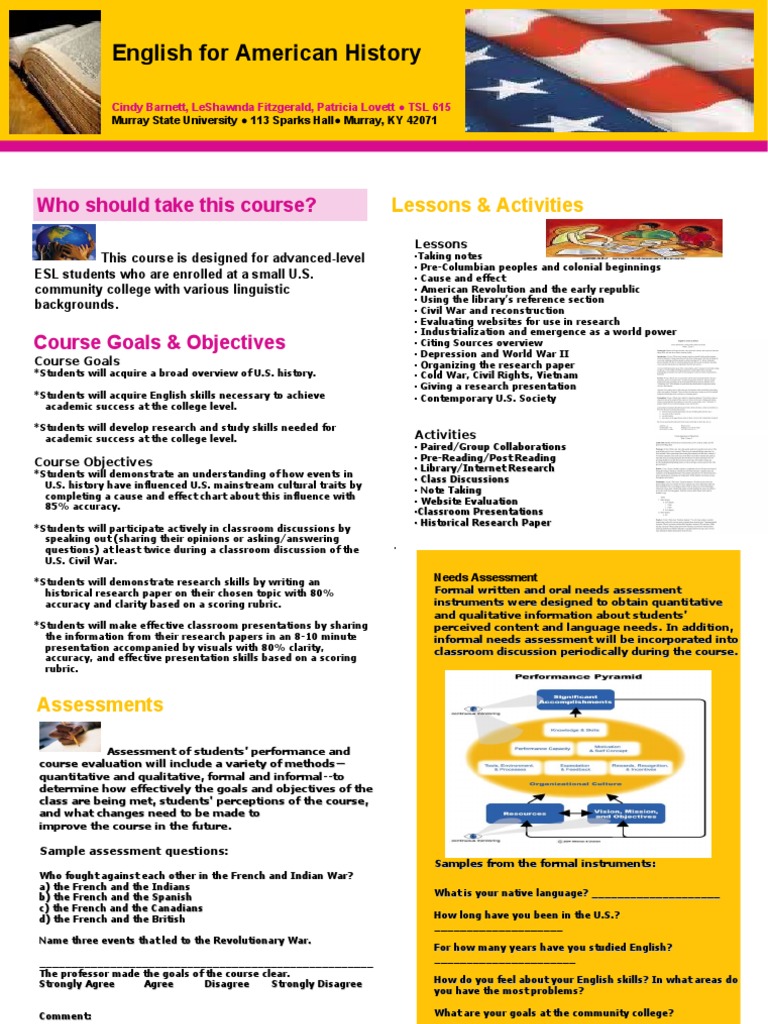 Advanced ESL Course for U.S. History | PDF | Educational Assessment ...